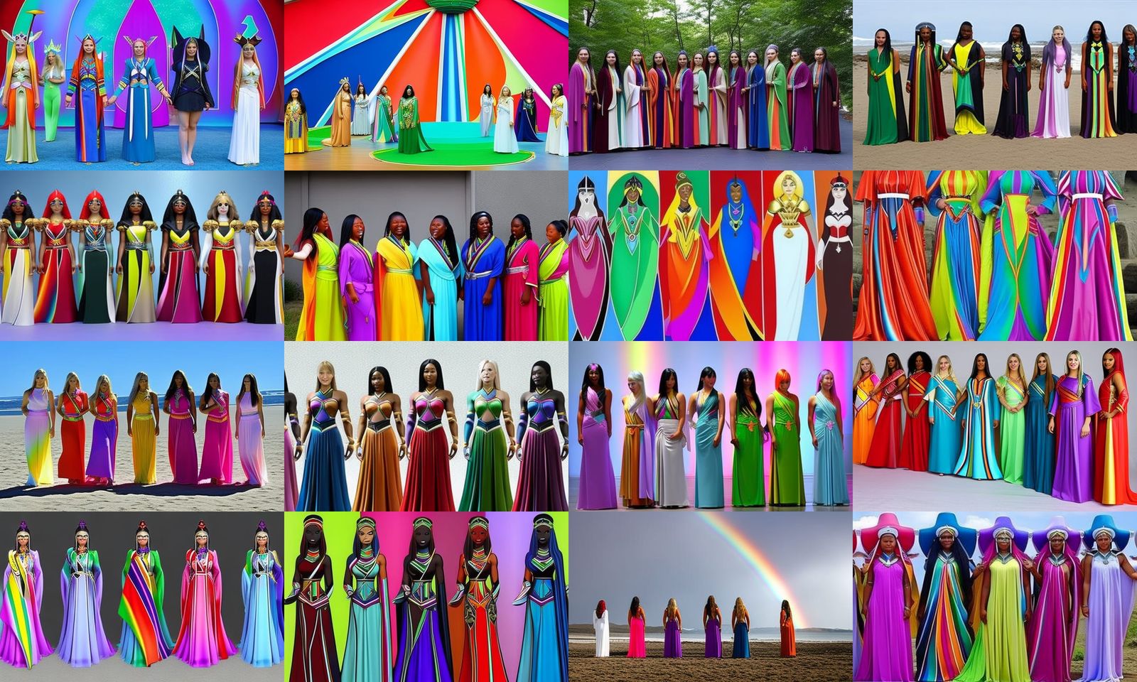 Multidimensional maidens in the rainbow realm - AI Generated Artwork ...
