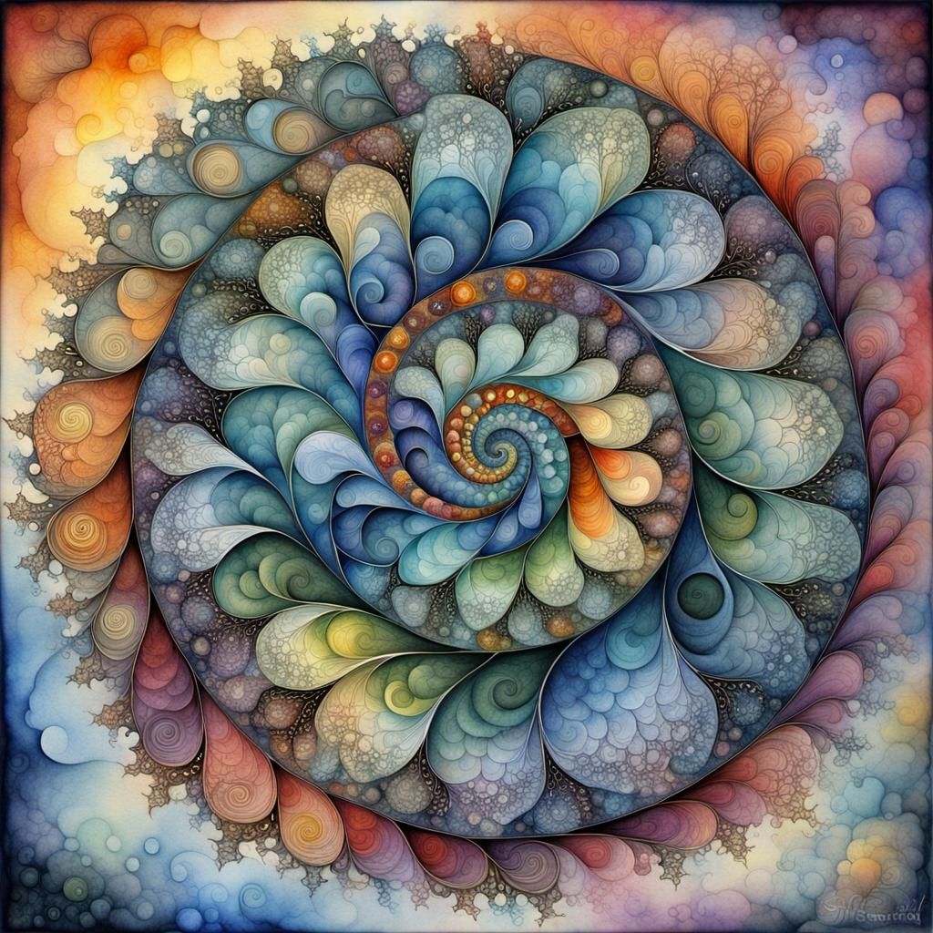 An abstract fractal spiral - AI Generated Artwork - NightCafe Creator