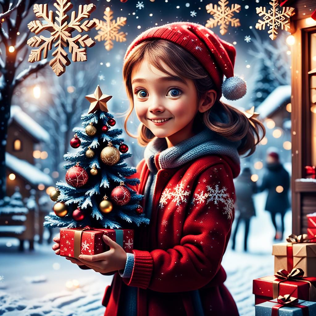 Vibrant Christmas Wonderland in Hyper-Realistic Ph... - AI Art