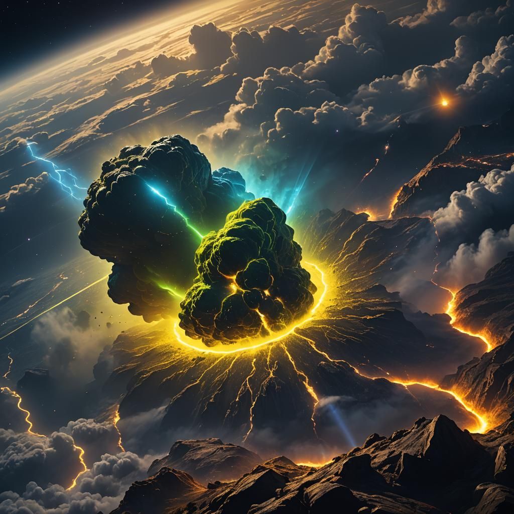 In 2062, it is night as Halley's comet drags its million-mile tail ...