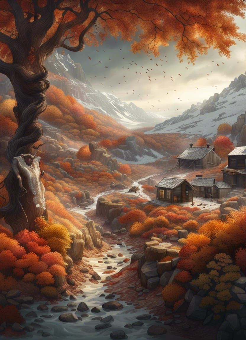 Insanely detailed cinematic Realistic photography of landscape of A ...