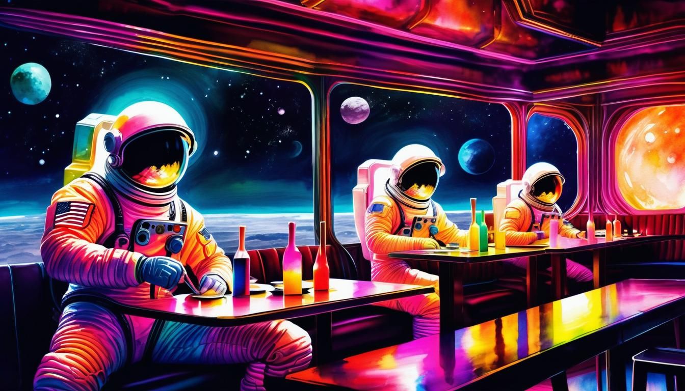 restaurant on the moon - AI Generated Artwork - NightCafe Creator