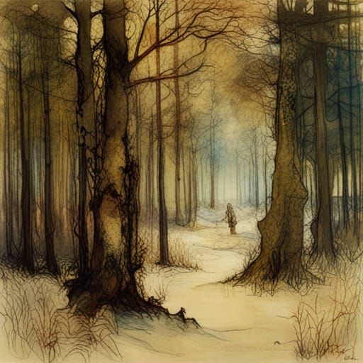 clearing by Arthur Rackham, Carne Griffiths and Paul Klee - AI ...