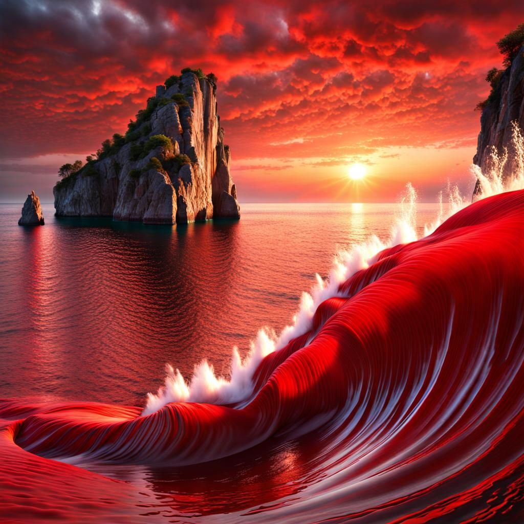 The Red Wave - AI Generated Artwork - NightCafe Creator