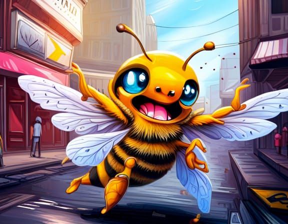 funny bee - AI Generated Artwork - NightCafe Creator