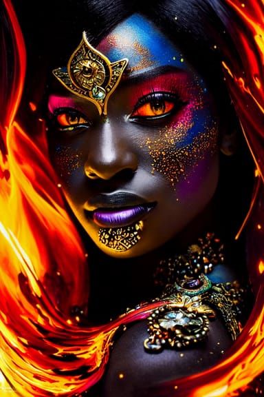 African Fire Priestess - AI Generated Artwork - NightCafe Creator