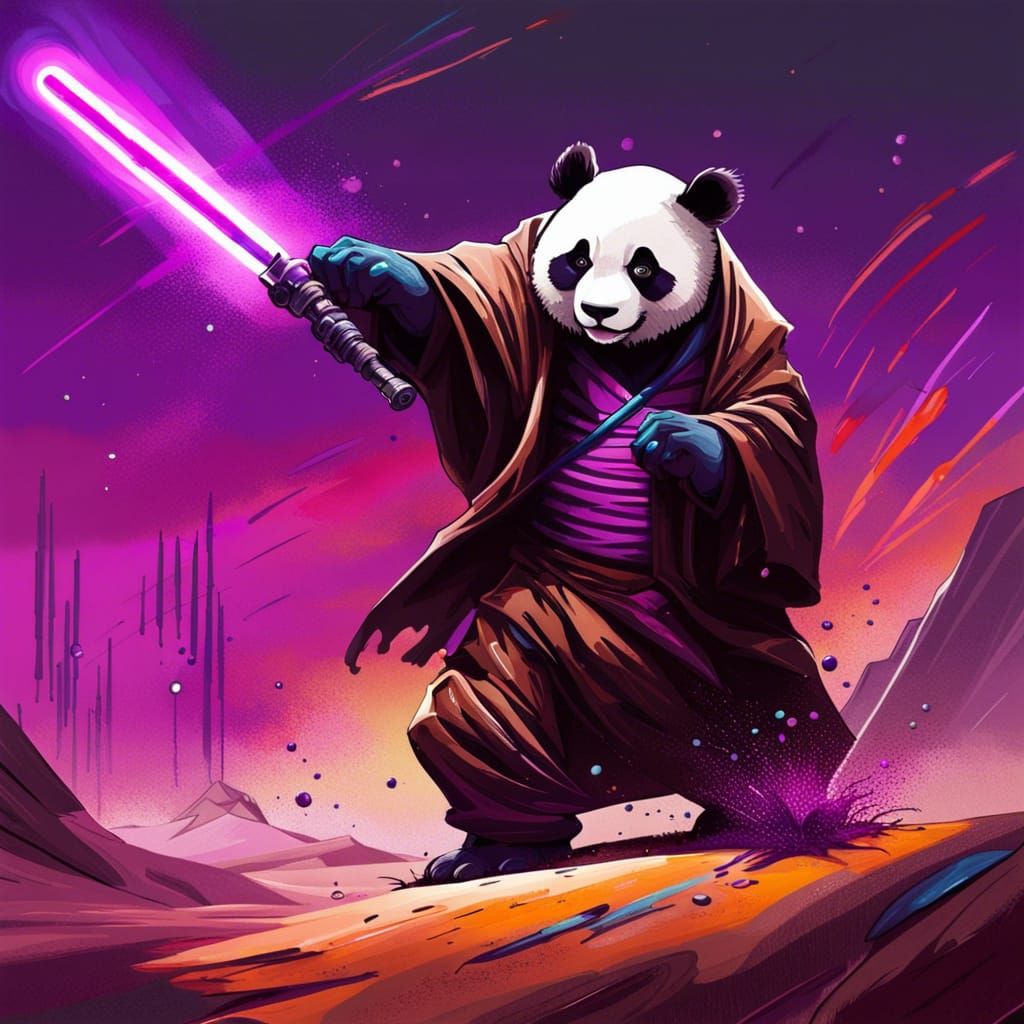 Jedi Panda - AI Generated Artwork - NightCafe Creator