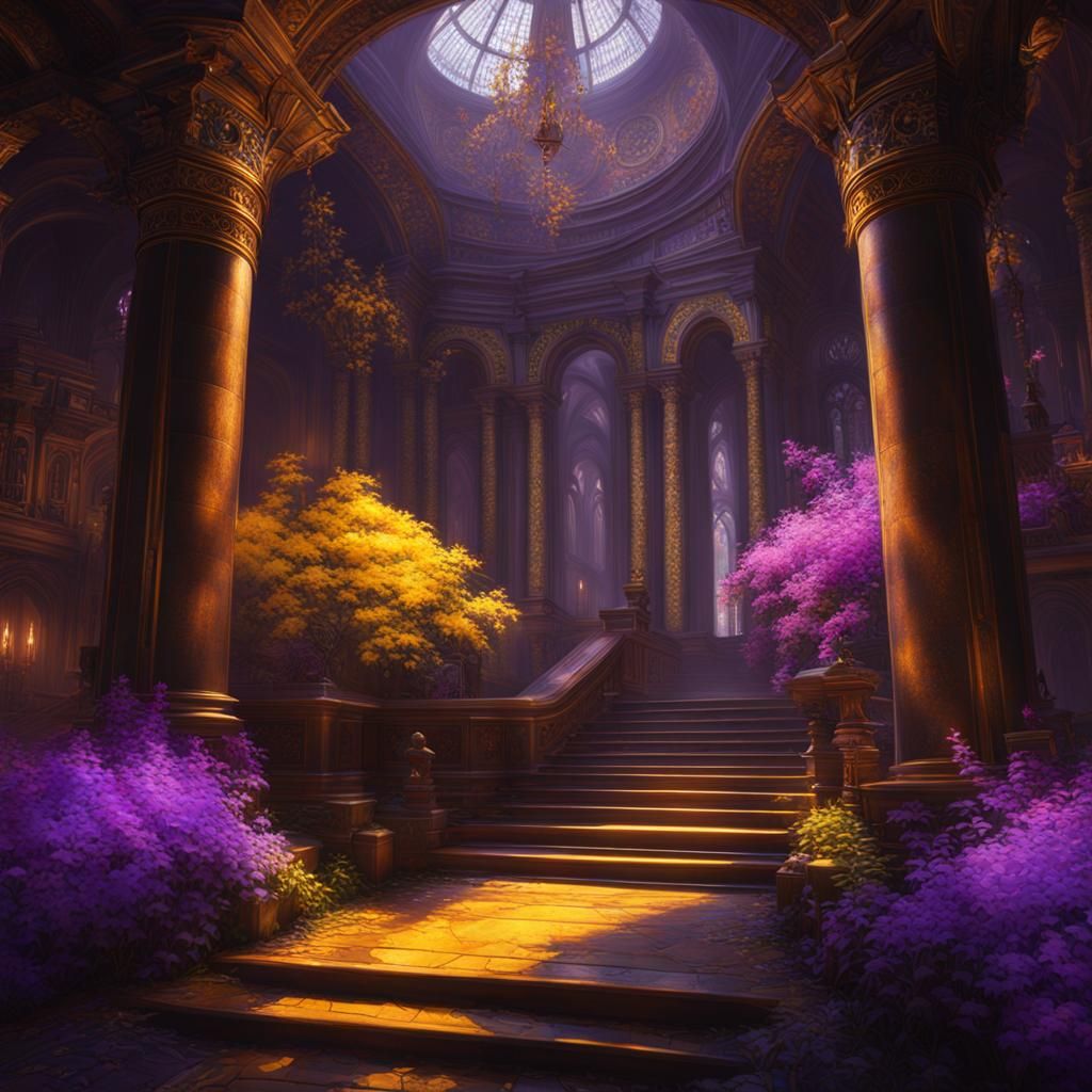 majestic magic hallway - AI Generated Artwork - NightCafe Creator