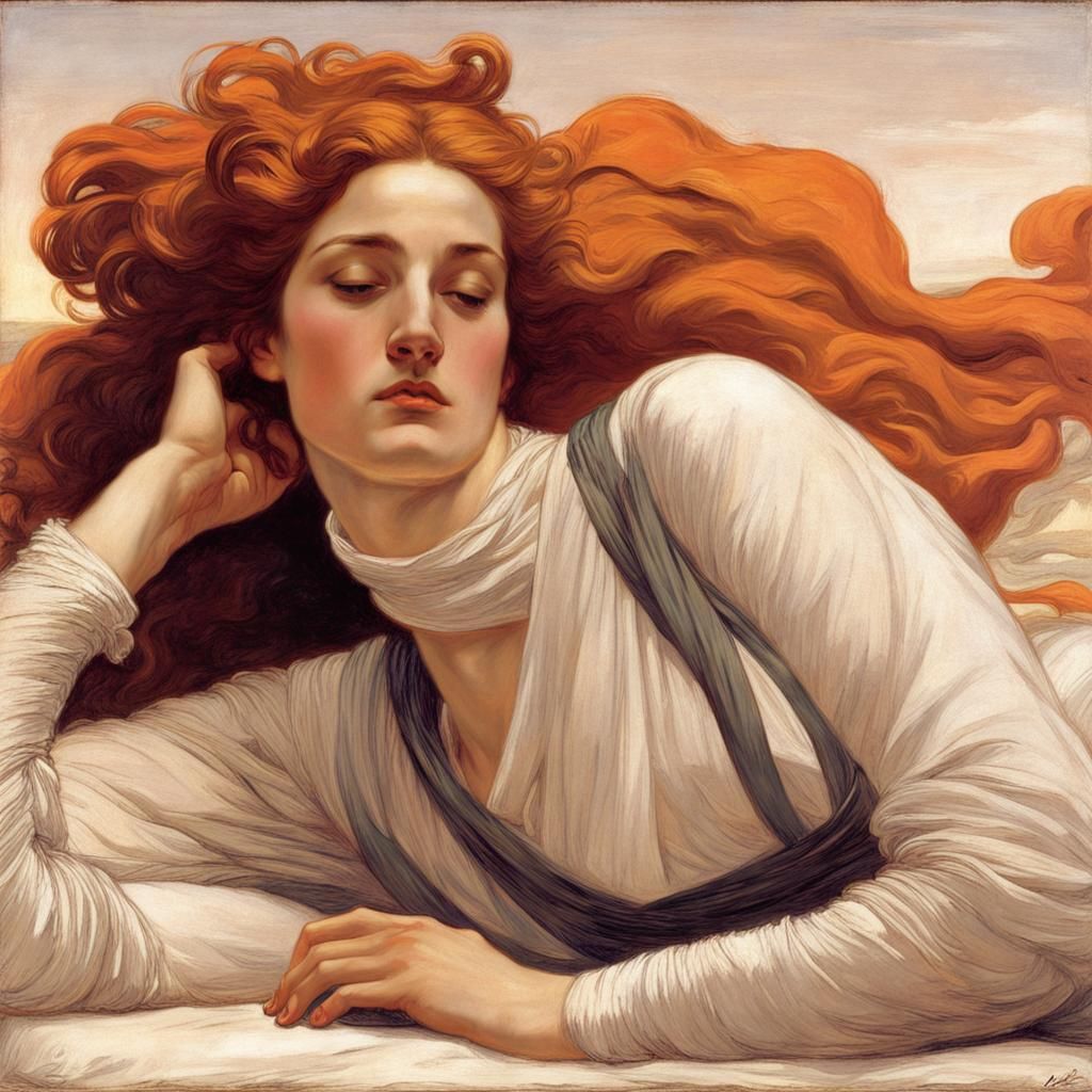 a new take on Flaming June by Frederick Leighton - AI Generated Artwork ...