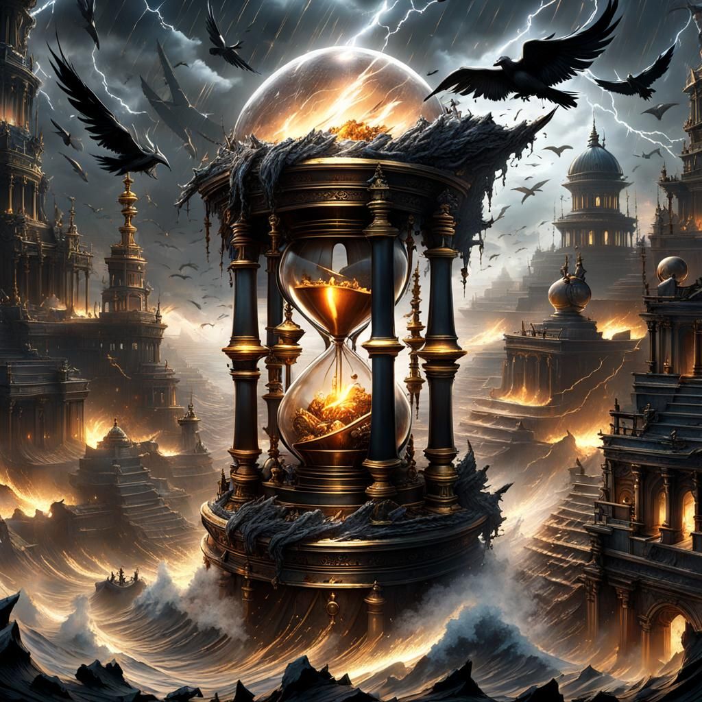 Apocalyptic hourglass - AI Generated Artwork - NightCafe Creator