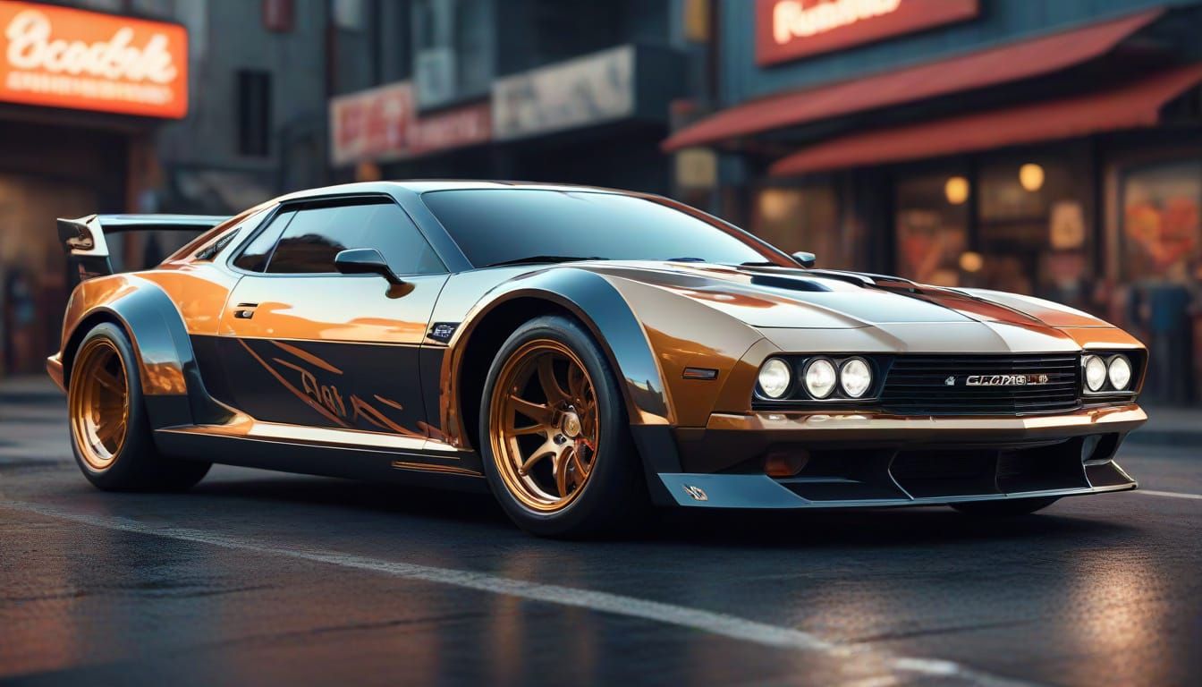 Futuristic Dragster Concept Car with Anime Charact... - AI Art