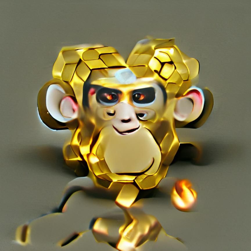 GOLD ELEMENT MONKEY - AI Generated Artwork - NightCafe Creator