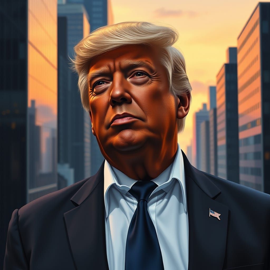 trumpy mewing - Charismatic African American Trump Figure i...