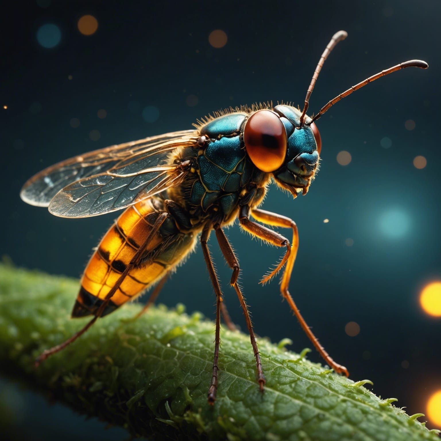 Macro super detailed Ultra HD picture of firefly species - AI Generated ...