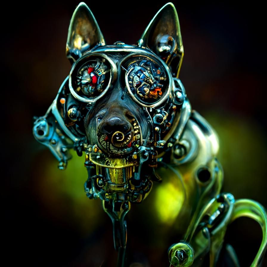 Clockwork dog - AI Generated Artwork - NightCafe Creator