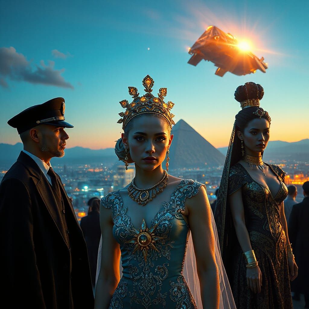 Space age #11 - Futuristic Valkyrie in Metropolis with Space...