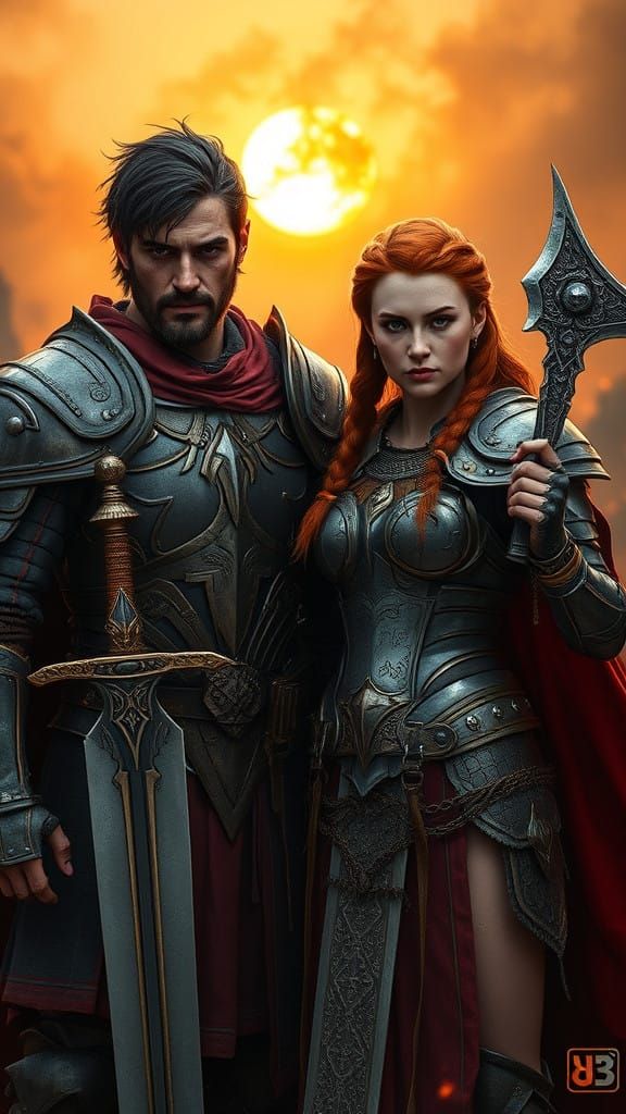 Male & Female Warrior (D&D Type Character)