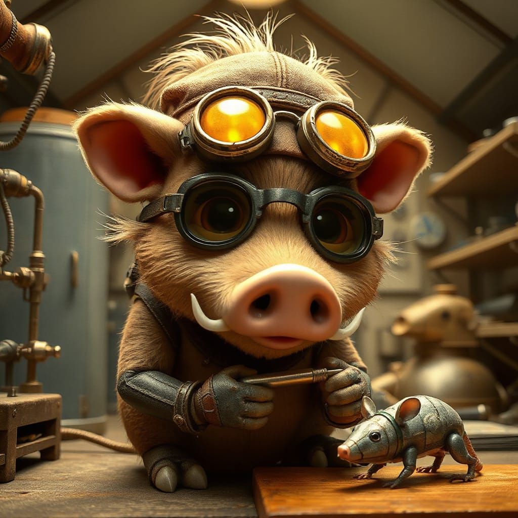 Inventor at work (or how a warthog invented the first robot mouse)