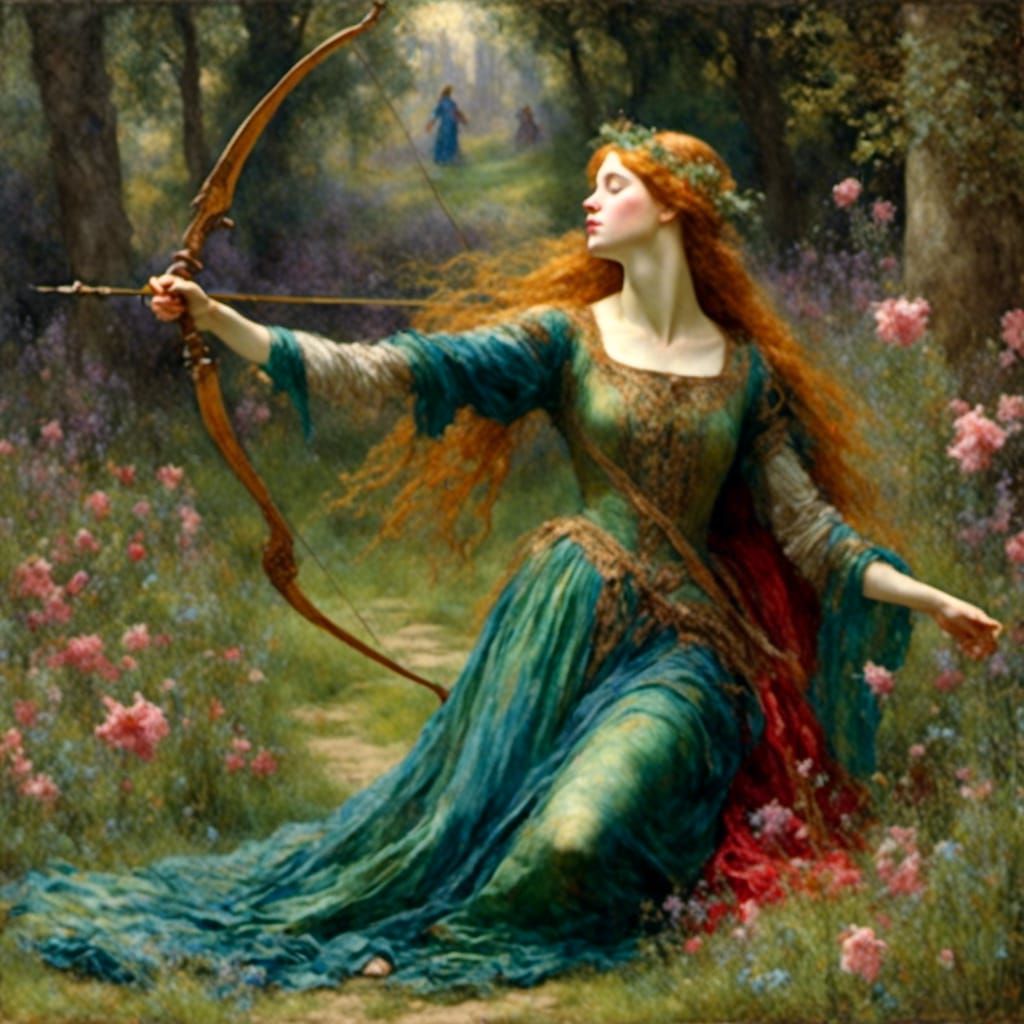 The Accolade Pre-Raphaelite painting with gothic elements - AI ...