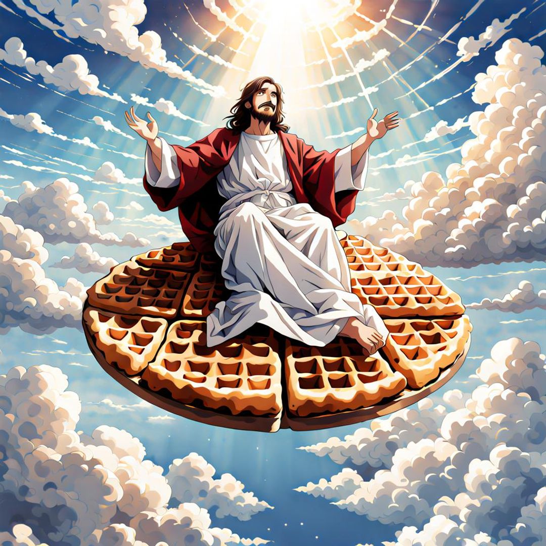 Jesus Christ The Anime: Waffle Lane Sky Way - AI Generated Artwork ...