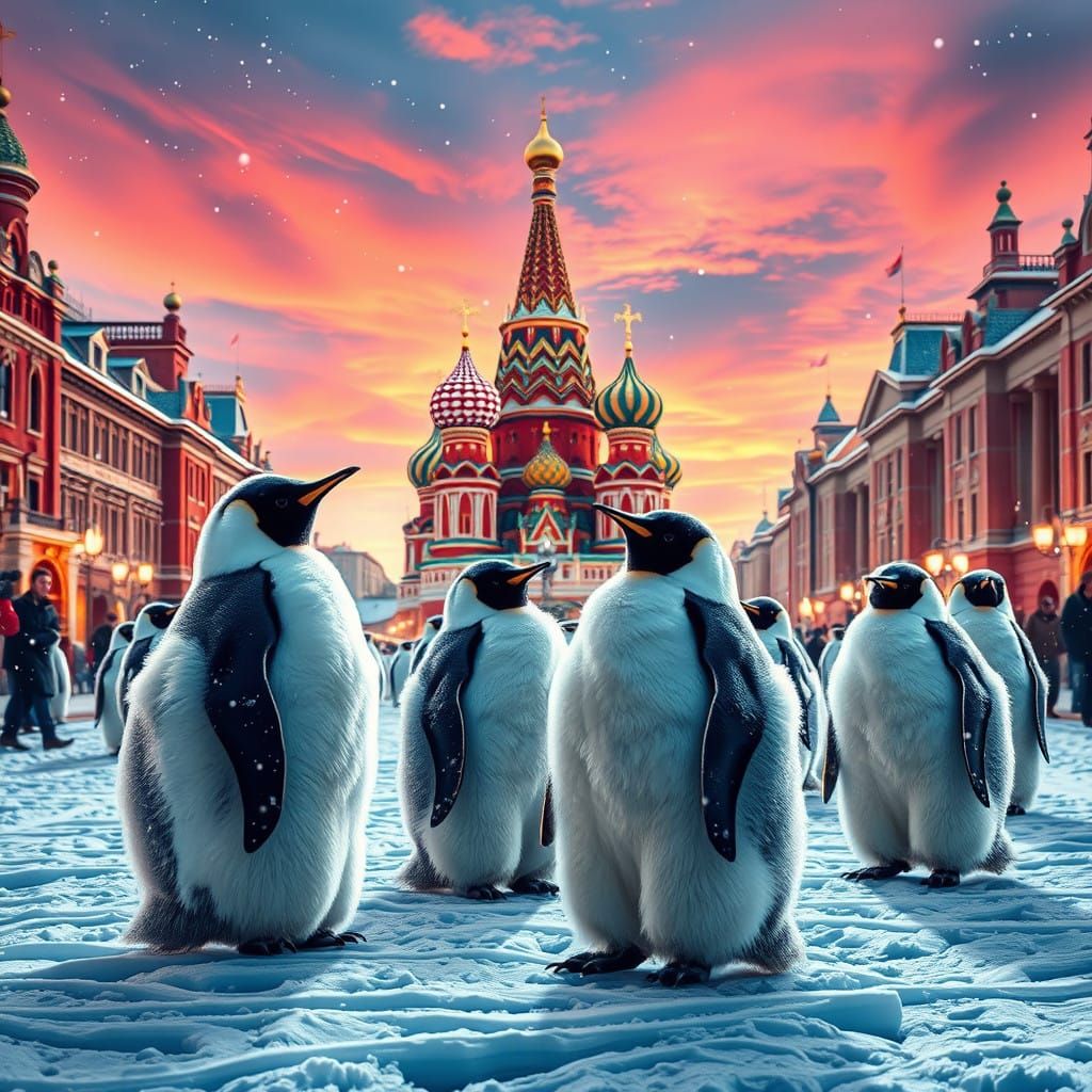 fluffy penguins in Moscow - Russian Winter Wonderland with M...