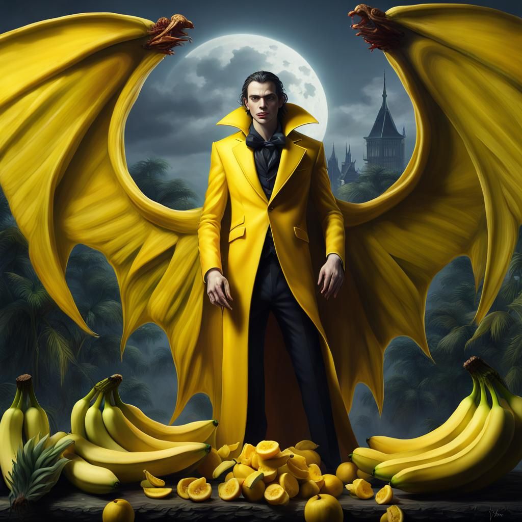 Vampire with banana clothes - AI Generated Artwork - NightCafe Creator