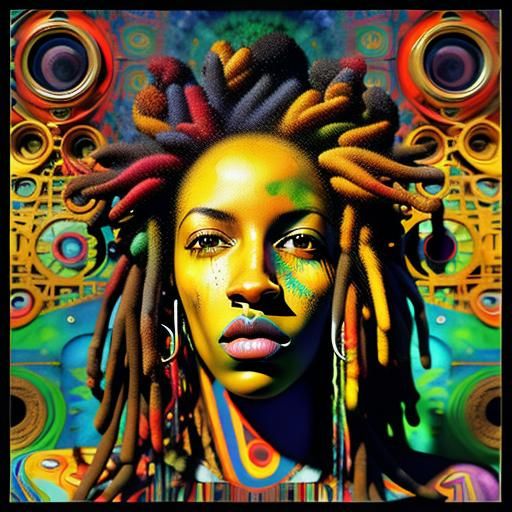 Rastafarian woman ganja leroy brown cinematic dramatic expressionism ...