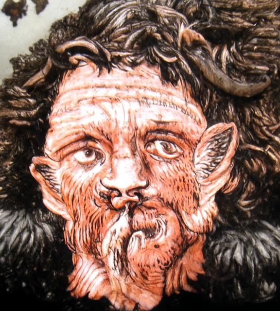 Satyr, Pan, Medieval woodcut,Sebald Beham, detailed, clean, realistic ...
