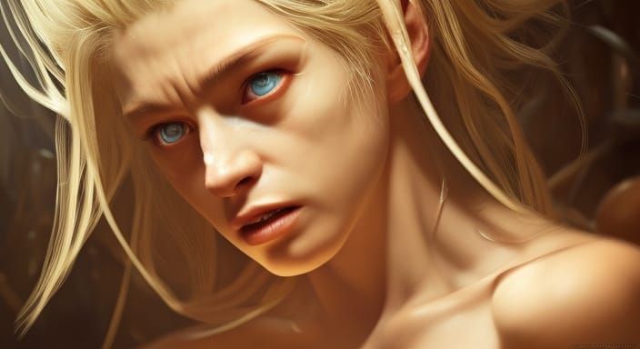 Live Action, Realistic and Beautiful Super Sayayin woman, trending on artstation, sharp focus ...
