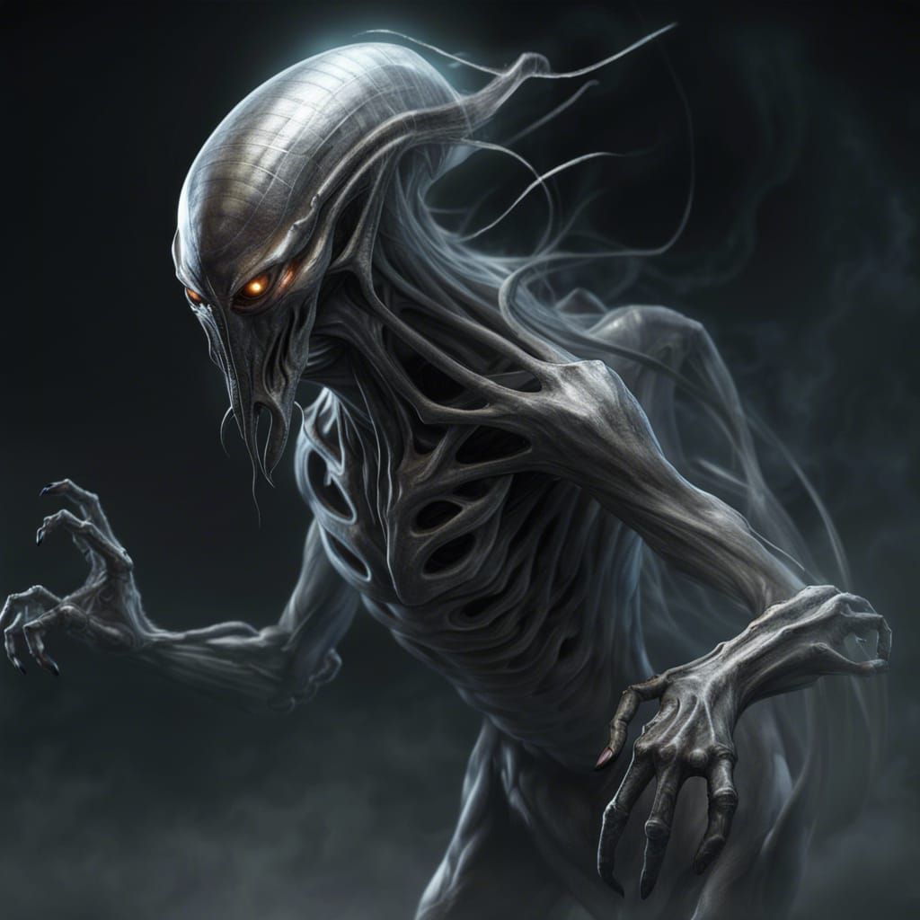 ghost alien - AI Generated Artwork - NightCafe Creator
