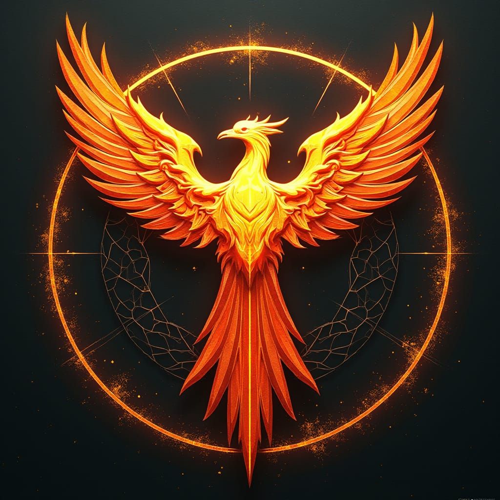 Minimalist Futuristic Phoenix Sigil - AI Art