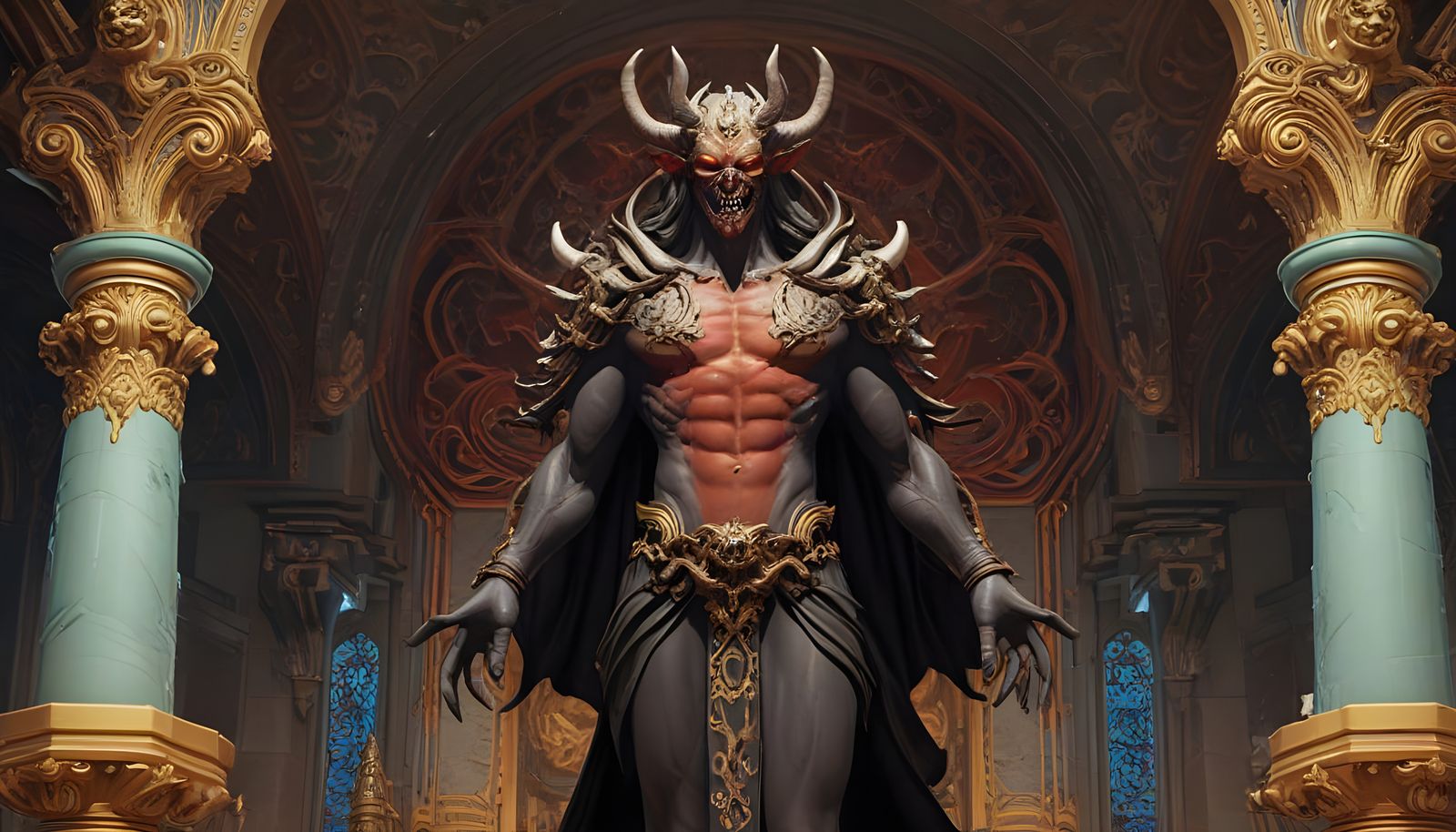 Legendary Demons: Asmodeus, the demon god of lechery is shown ...