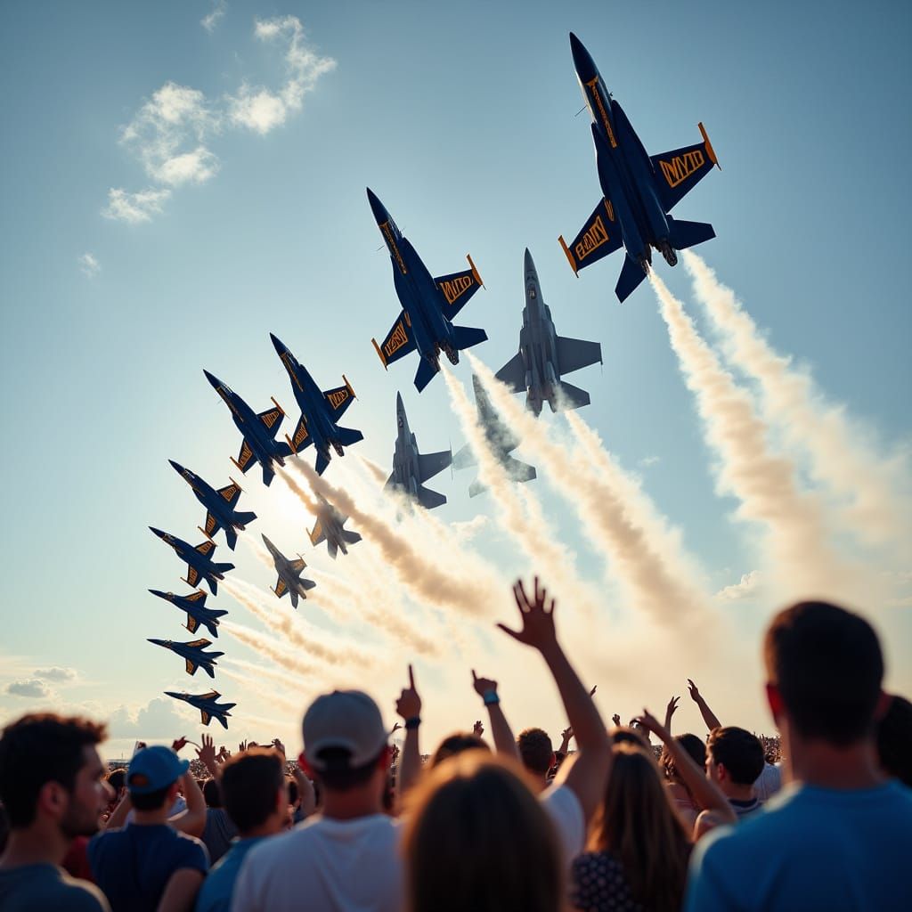 Thrilling Blue Angels Aerial Show - AI Art