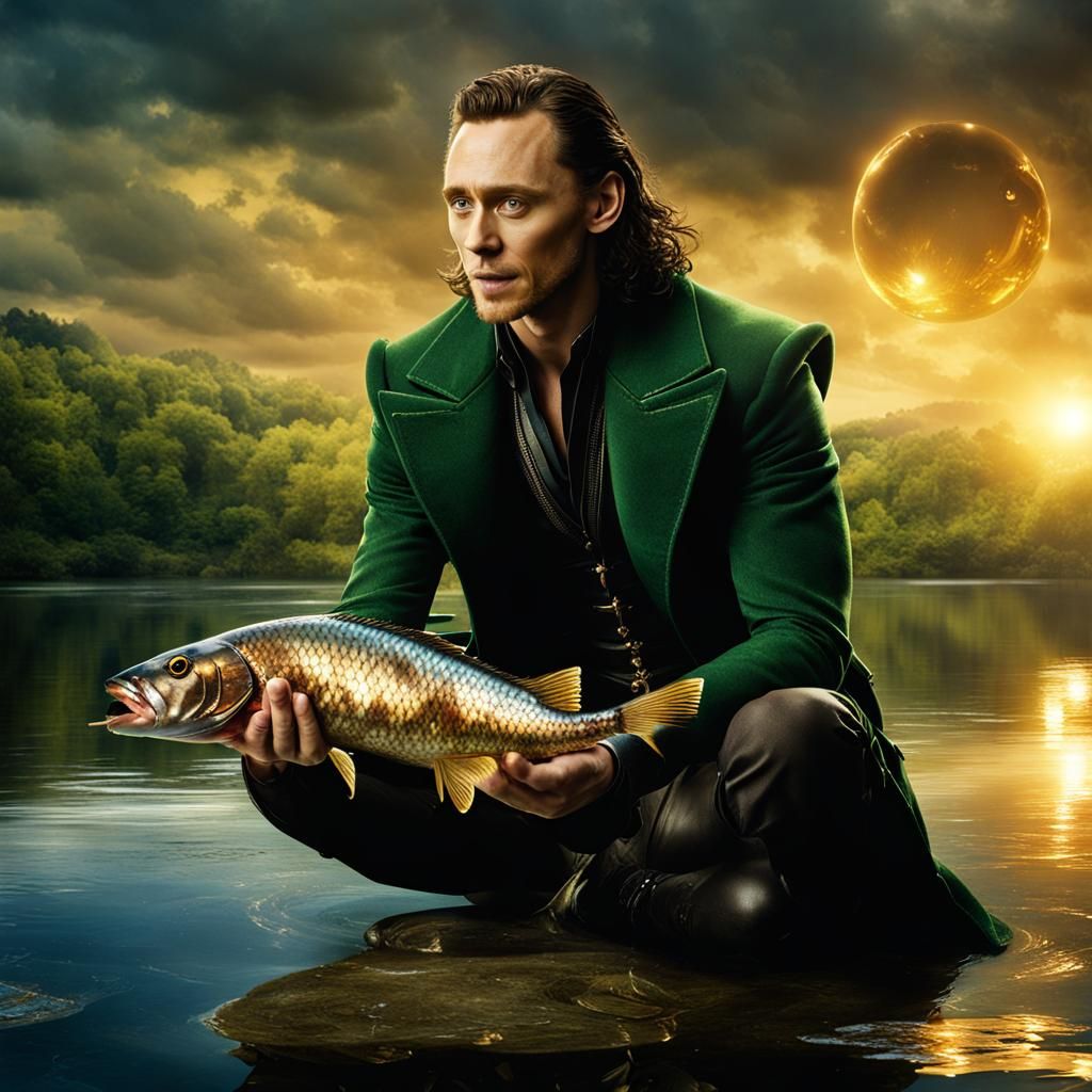 Loki tries fishing.... - AI Generated Artwork - NightCafe Creator