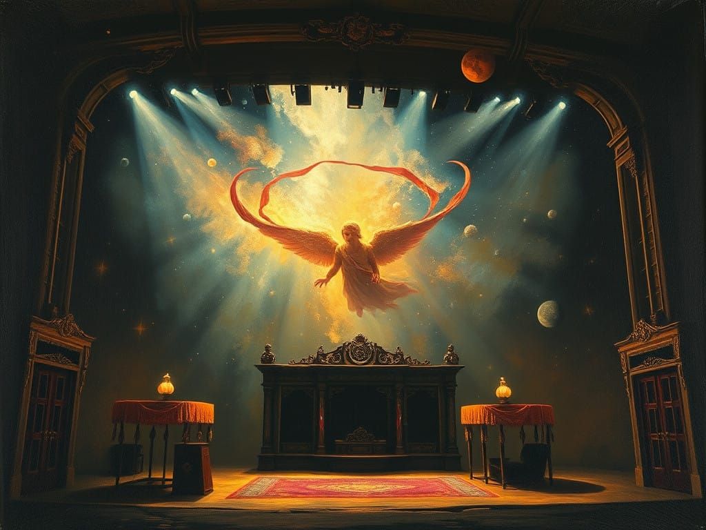 old vic theater - Hyper-Realistic Stage Drama in Surreal Gru...