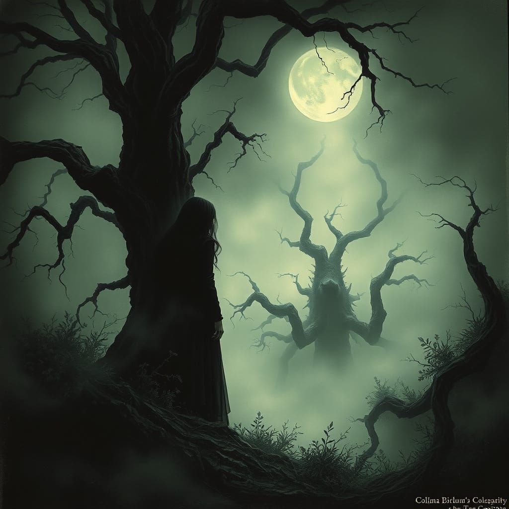 nightmare - Gothic Woman in a Haunting Landscape