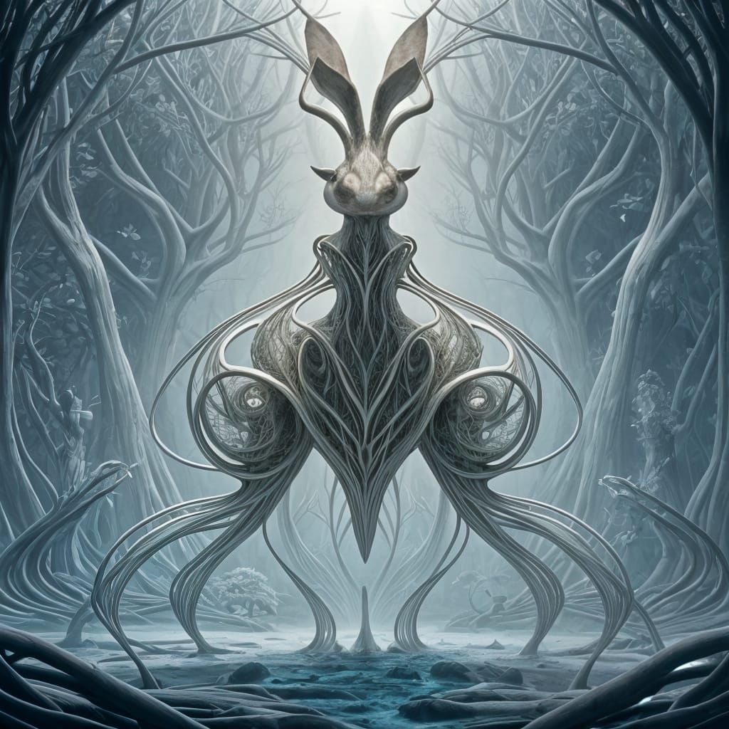 Fractal Rabbits in Harmony with Nature - AI Art