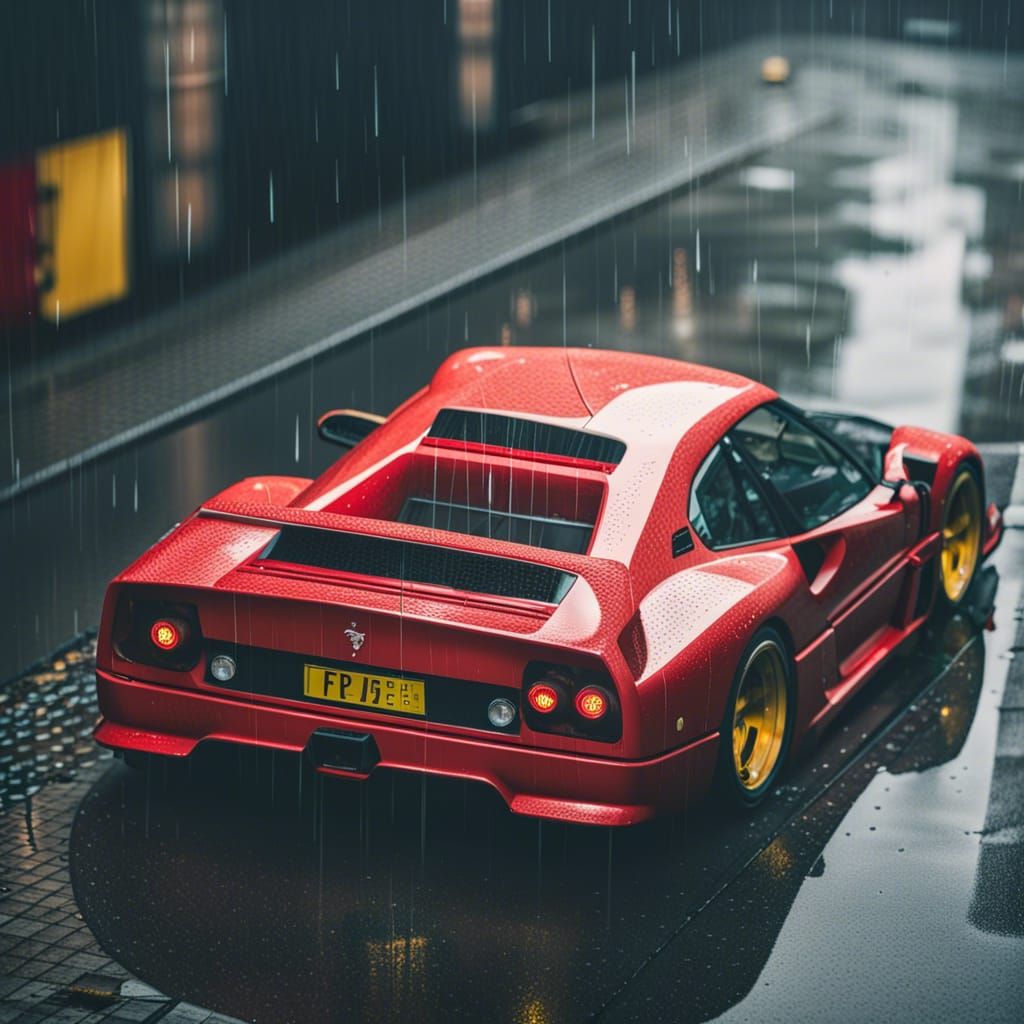 futuristic cyberpunk build Ferrari f40 with a widebodykit view from ...