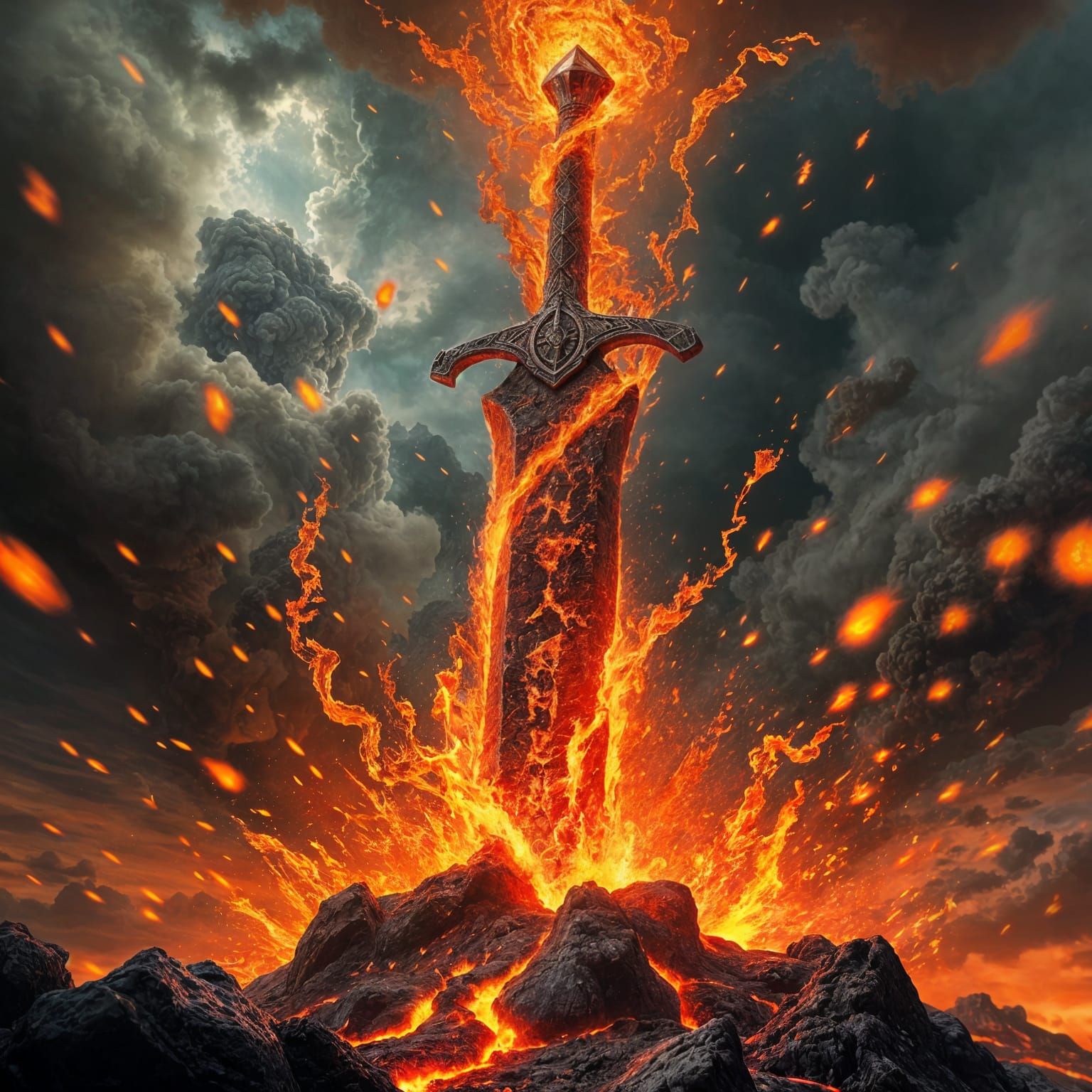 The Infernal Blade – A Sword of Erupting Lava