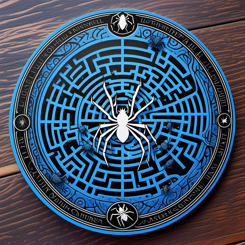 Spider themed maze coaster - AI Generated Artwork - NightCafe Creator