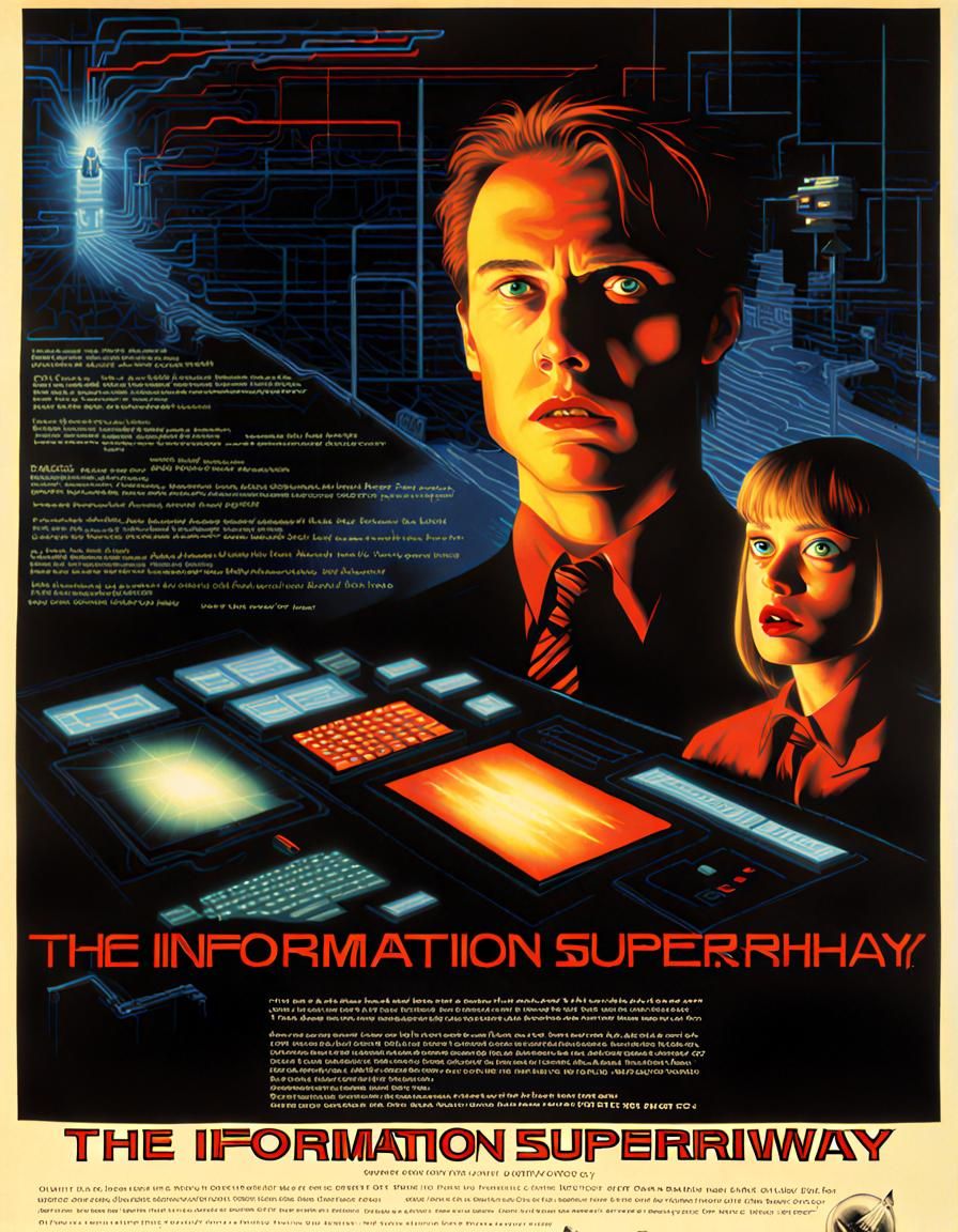 1994 tech horror movie poster: "The Information Superhighway" - AI ...