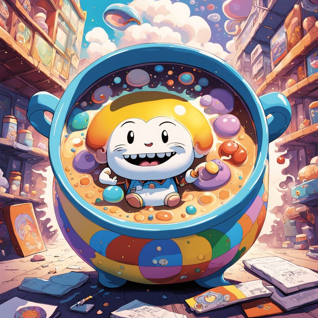 Laid-Back Chowder in a Psychedelic Dreamworld - AI Art