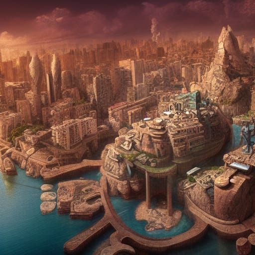Stonepunk City - AI Generated Artwork - NightCafe Creator