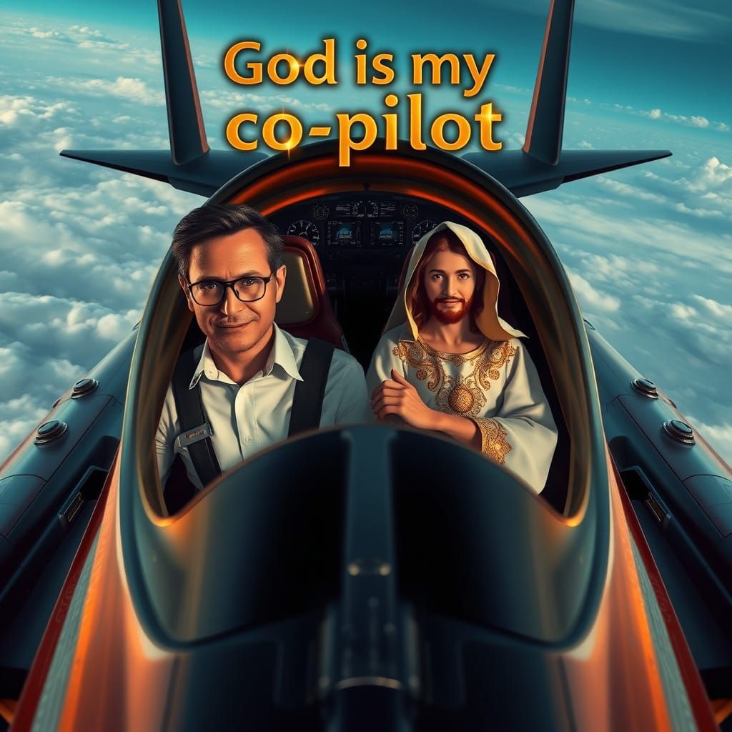 God is my Co-pilot - Sleek Airplane Soars with Heavenly Co-P...
