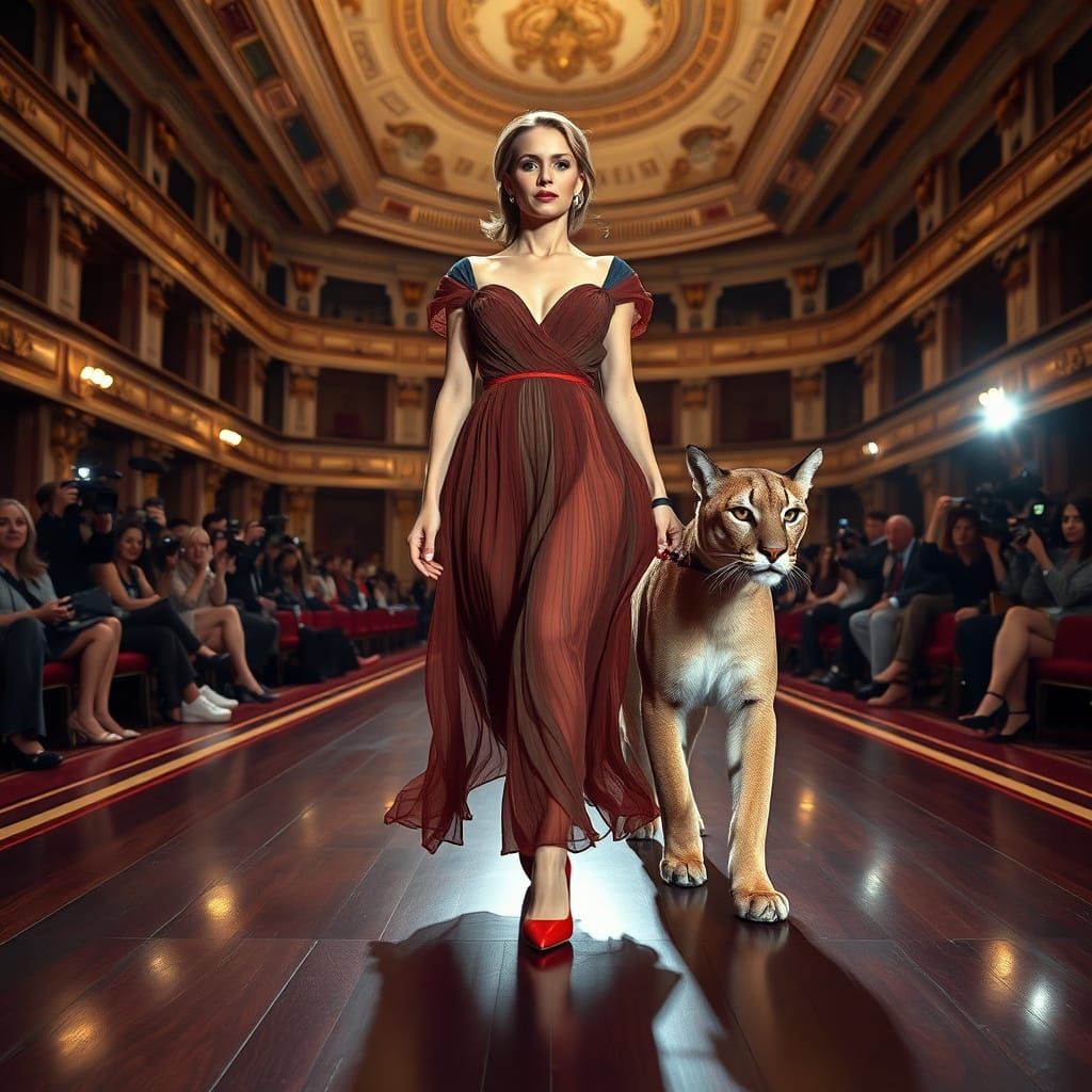 Elegant Gen-X Supermodel Struts Down the Catwalk i... - AI Art