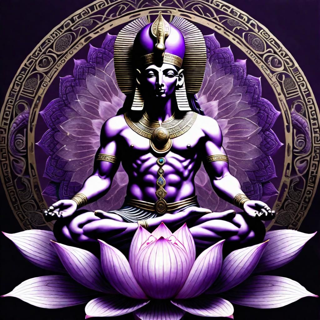 Horus meditating on a purple lotus - AI Generated Artwork - NightCafe ...
