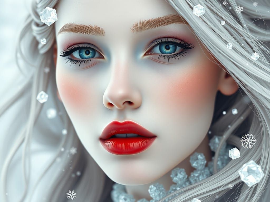 A porcelain-skinned maiden with alabaster complexion