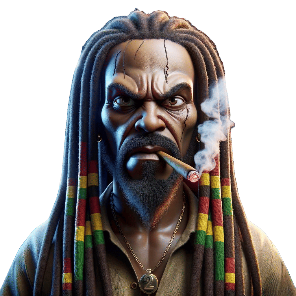 Rastafari Warrior in a Fiery Storm - AI Art