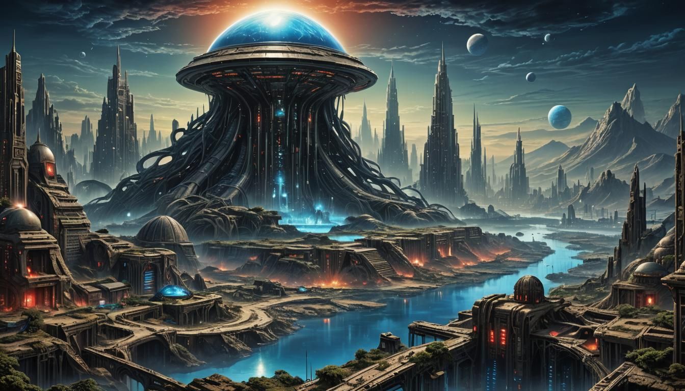 Alien Mega City - AI Generated Artwork - NightCafe Creator