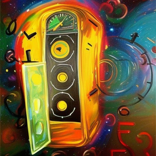 Time Traveling Time Machine, Painting - AI Generated Artwork ...